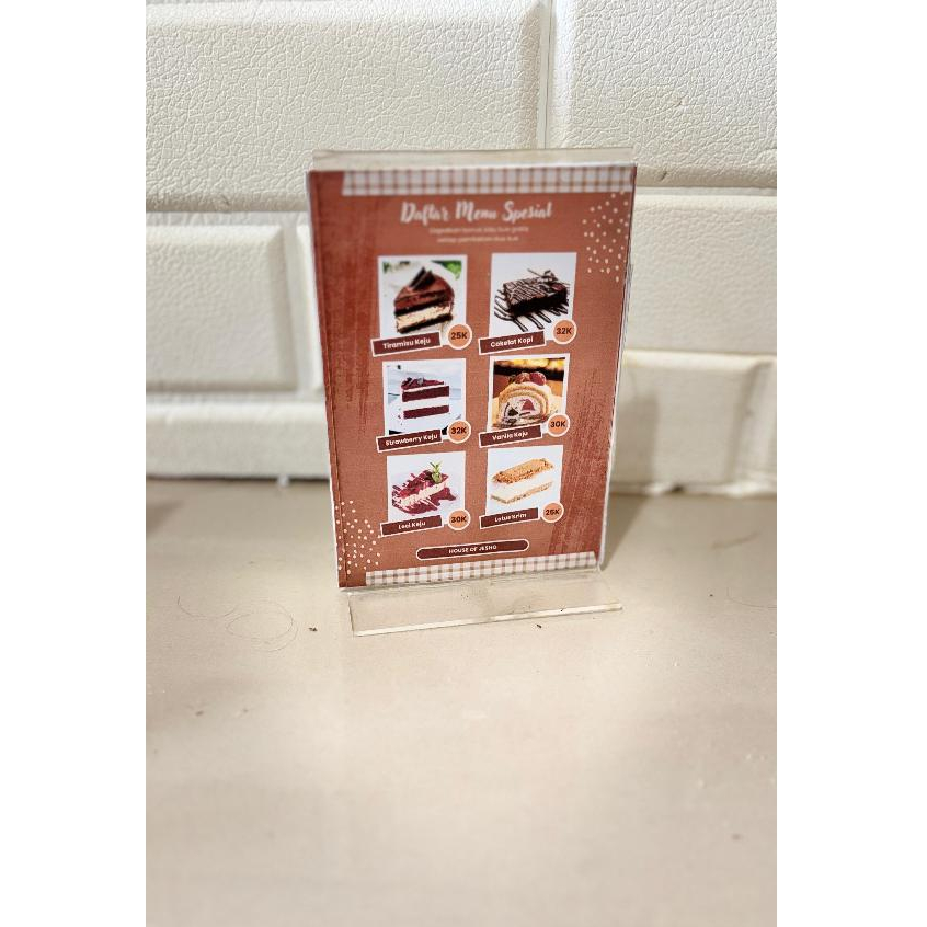 Jual STAND KERTAS BROSUR, STAND MENU, STAND QRIS ukuran A6 tipe T ...