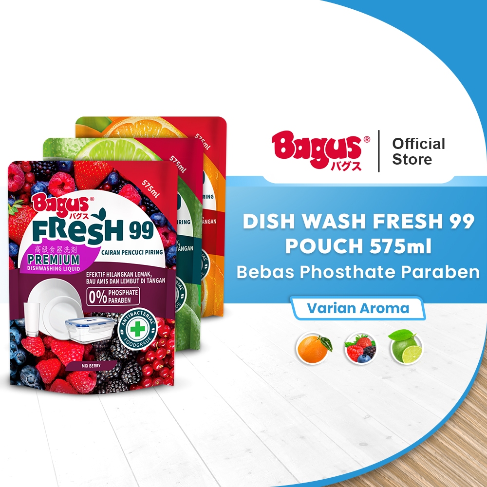 Jual Bagus Fresh 99 Premium Anti Bakteri Dish Washing Liquid Pouch Refill 575ml Sabun Cuci ...