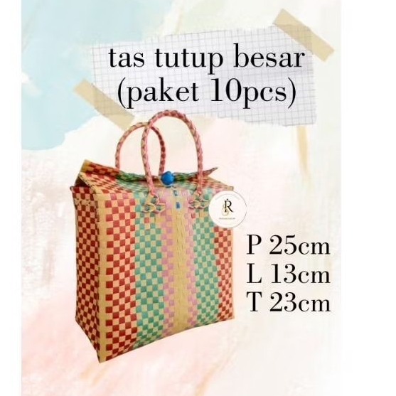 Jual tas anyaman tutup besar/tas belanja/tas hampers/tas parcel/tas ...