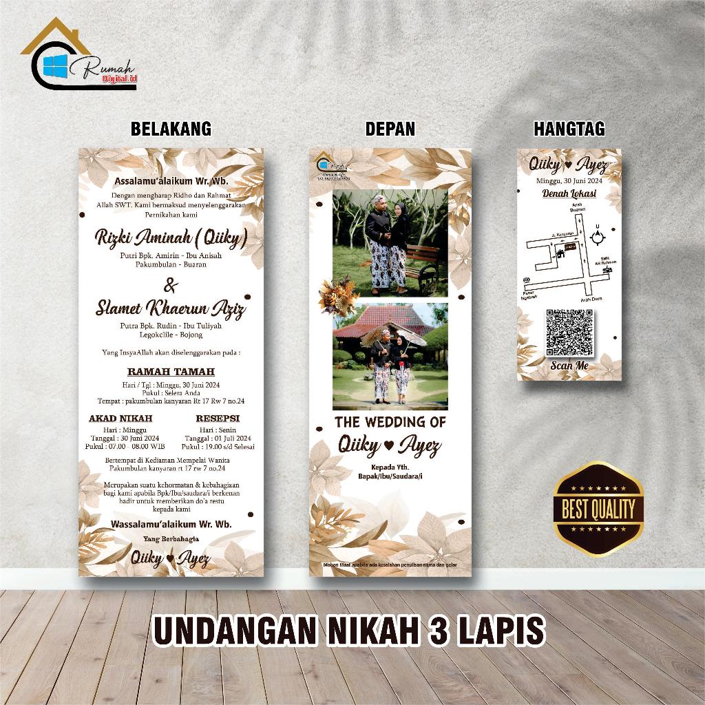 Jual Undangan Pernikahan 3 Lapis, FREE (Plastik, Desain, Barcode dan ...