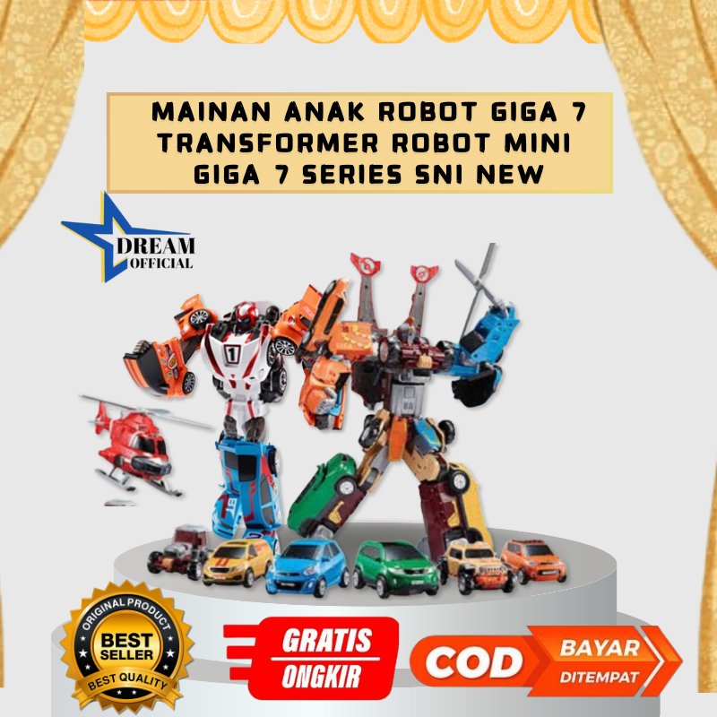 Jual MAINAN ANAK ROBOT GIGA 7 TRANSFORMER ROBOT MINI GIGA 7 SERIES SNI ...
