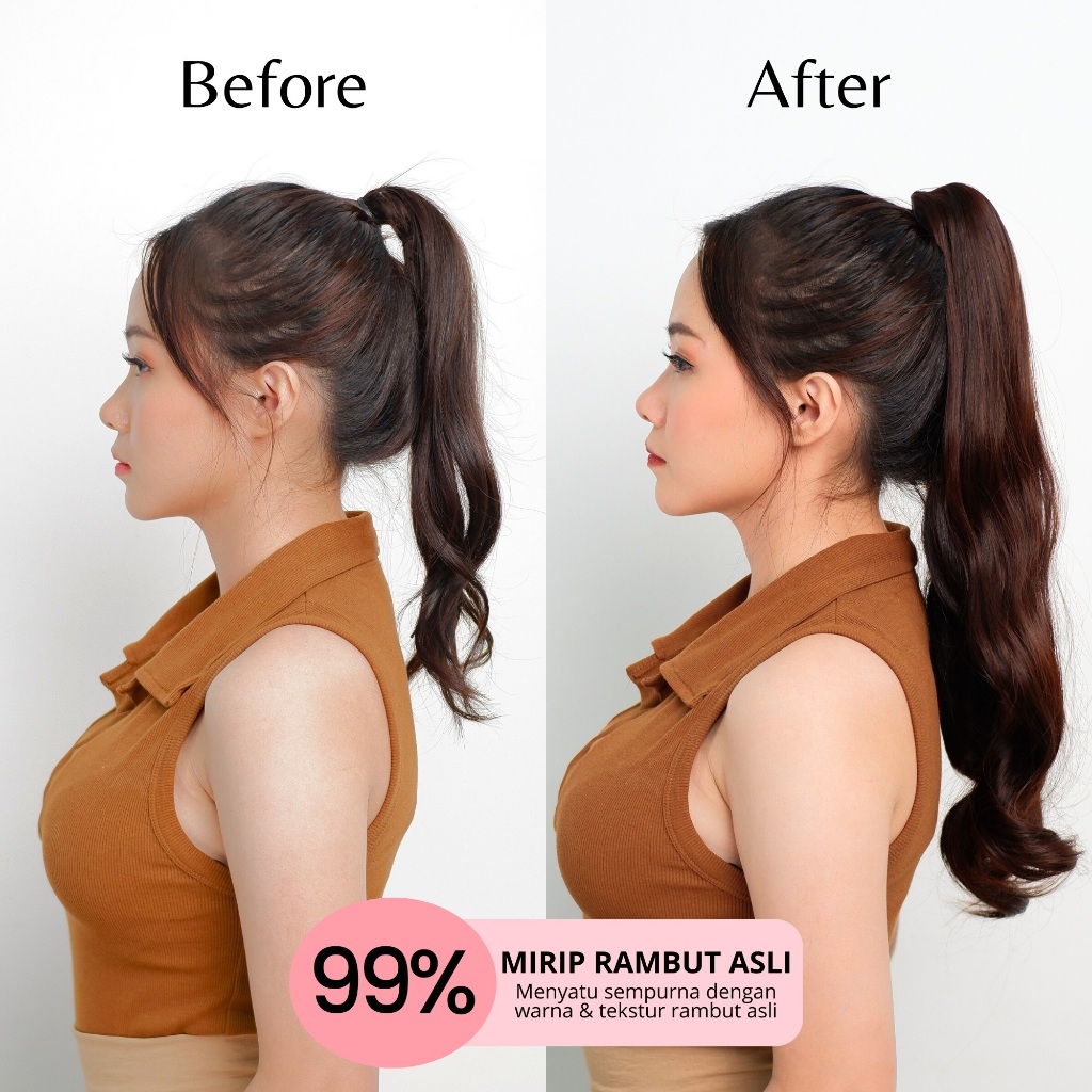 Jual SLIM PIN PONYTAIL CURLY – Hairclip Kuncir kuda jepit ikal natural ...