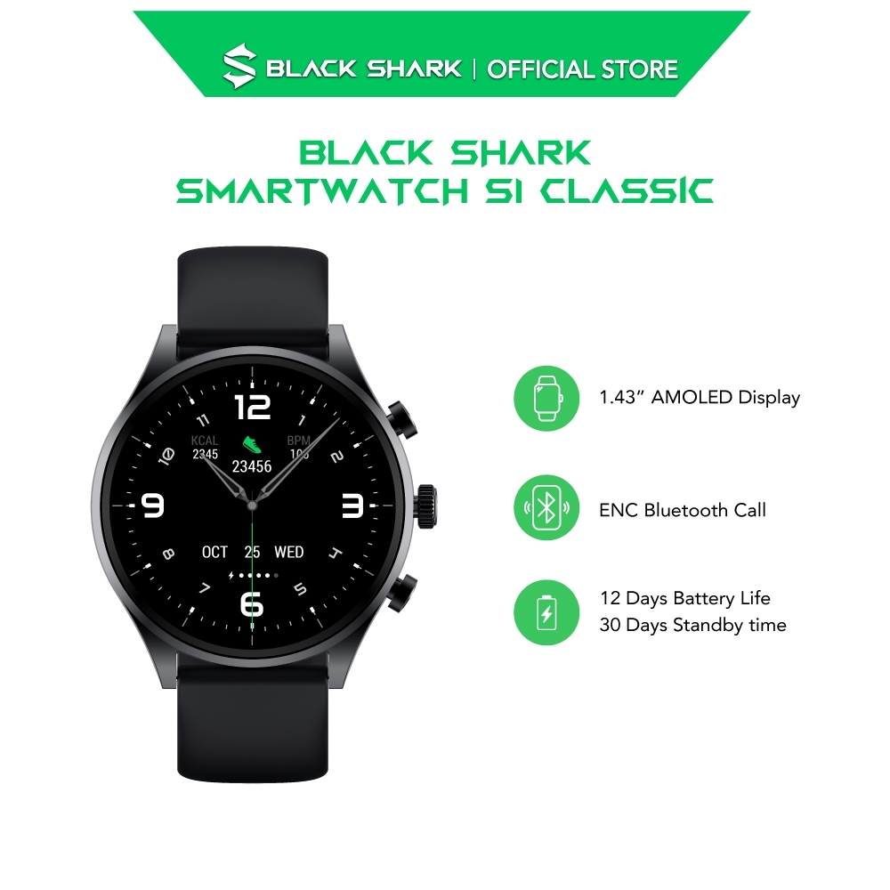Jual Black Shark S1 Classic Smartwatch | ENC Bluetooth Call | 100 ...
