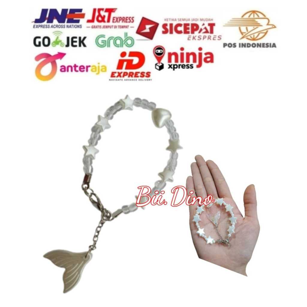 Jual Gelang Kait Manik Mutiara Mote Mermaid Putri Duyung Beads Love ...