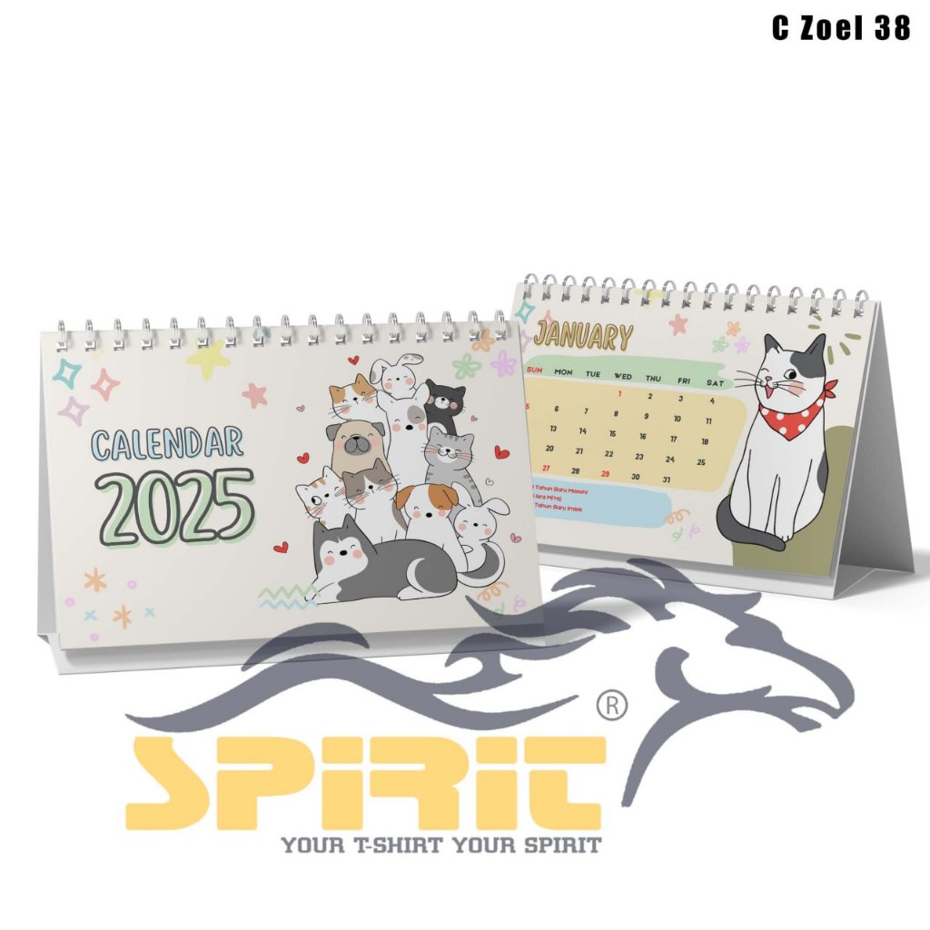 Jual Kalender Meja Tahun 2025 Pet Lucu 7 Lembar Kalender Duduk Tahun ...