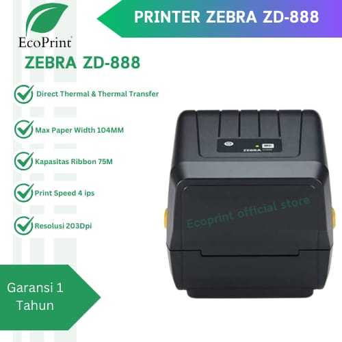 Jual ECOPRINT NEW PROMO PRINTER ZEBRA ZD888 Pengganti GT820/GC420t/GK888t | Shopee Indonesia