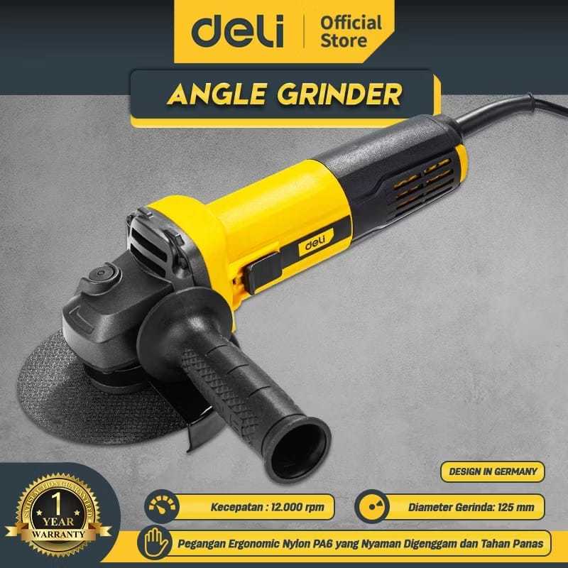 Jual DELI Angle Gerinda (Angle Grinder) 900 Watt EDL-JM125-E1 | Shopee Indonesia