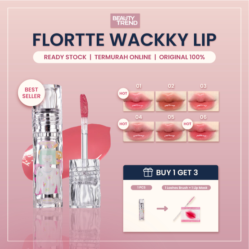Jual [READY ORI] Flortte Wackky Lip Lacquer Flortte Lip Gloss Flortte Girl's World Lip Lacquer ...