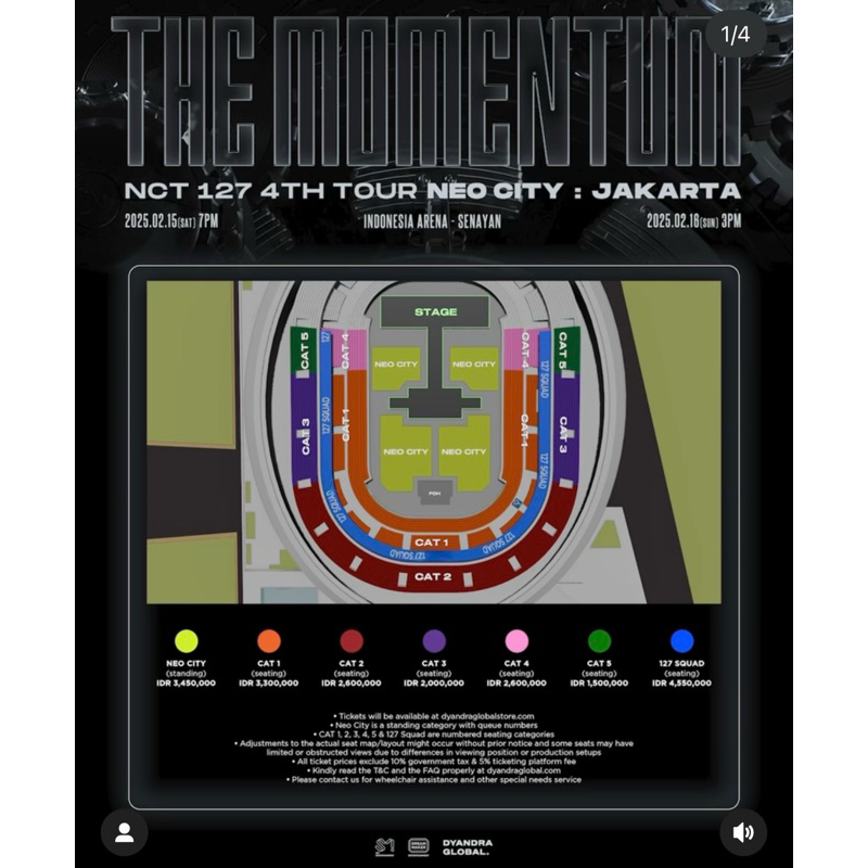Jual Tiket NCT 127 4th Tour Momentum : Neo City Jakarta, 15 dan 16 Februari 2025 | Shopee Indonesia
