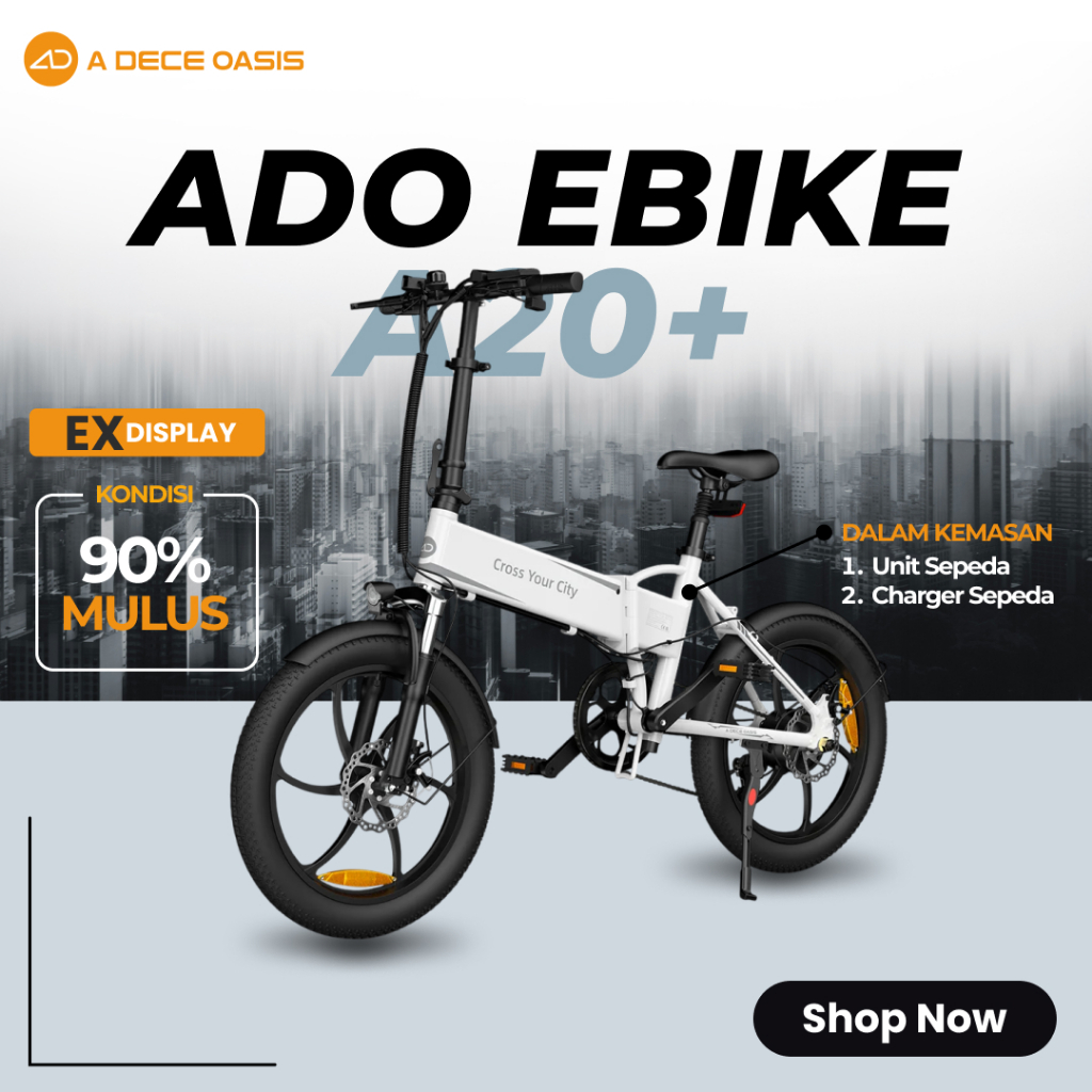 Jual EX Display Ado Ebike A20+ Folding Electric Bike Sepeda Listrik ...