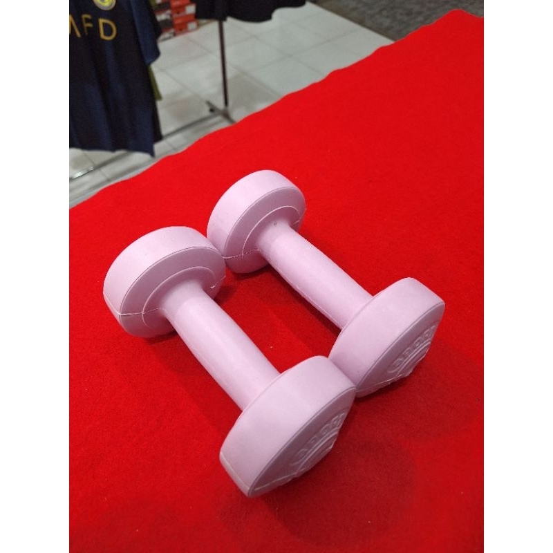 Jual DAMBEL PLASTICK 1KG PINK 1 PASANG / BARBEL PLASTIK 1KG 2 PCS ...