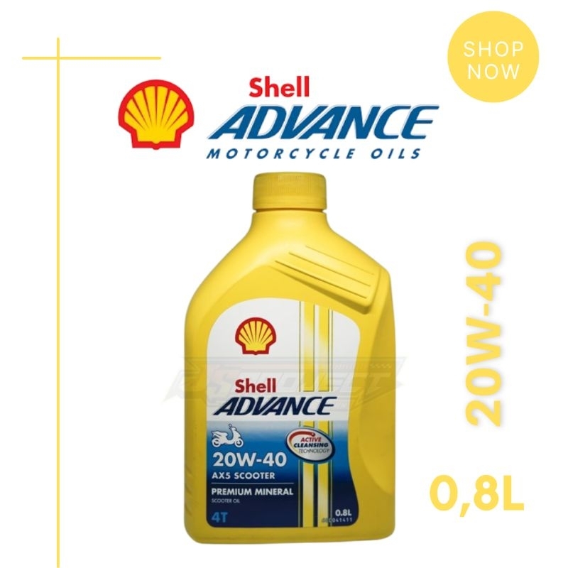 Jual Oli Shell Advance 20w-40 0,8L 100% ORIGINAL cocok untuk motor matic | Shopee Indonesia