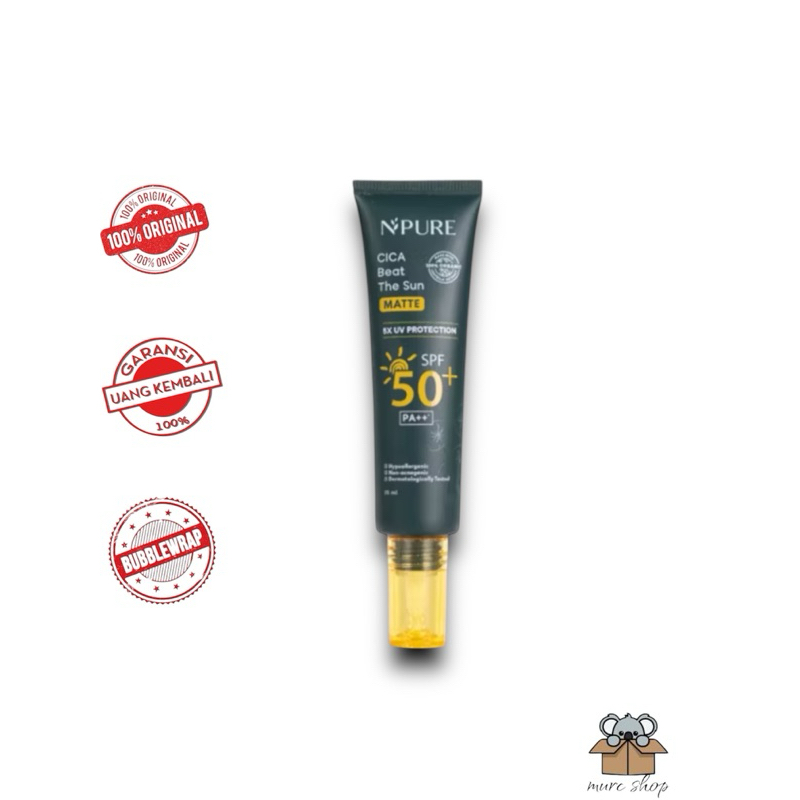 Jual NPURE SUNSCREEN CICA BEAT THE SUN MATTE SPF 50+ PA++++/ SUNSCREEN ...