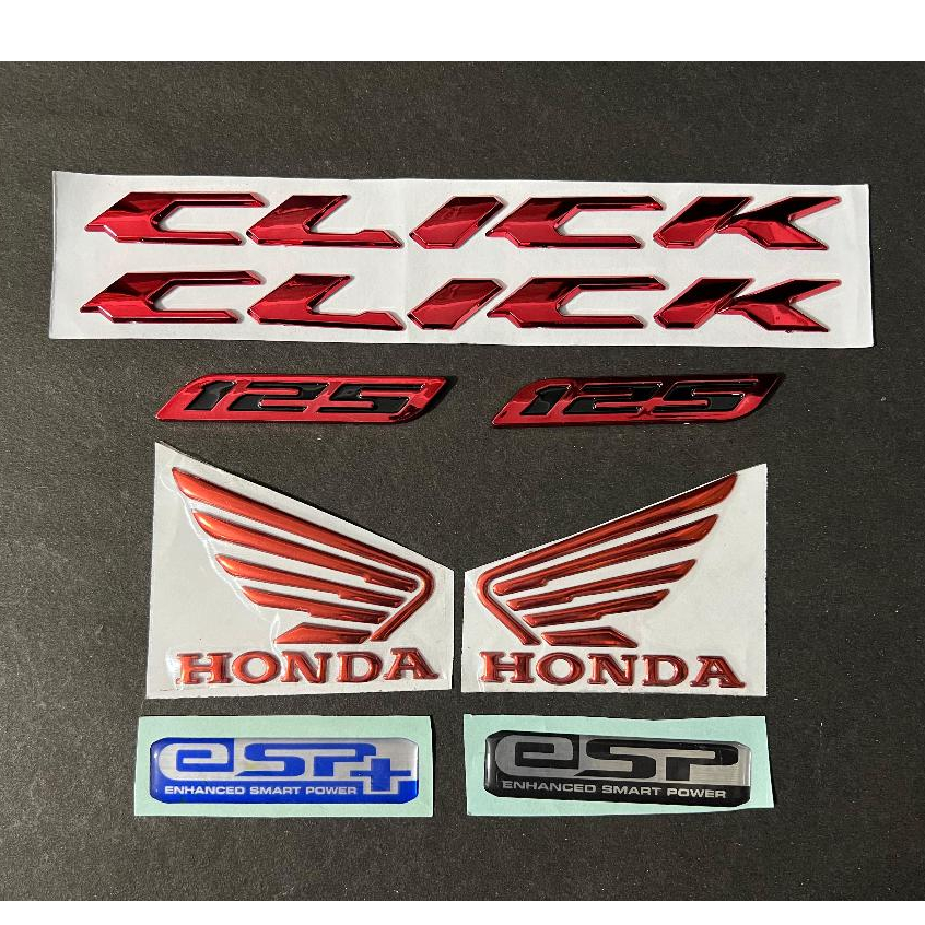 Jual Logo Paket Emblem Click Clik Red Merah150 125 160 Bahan ABS Tebal ...