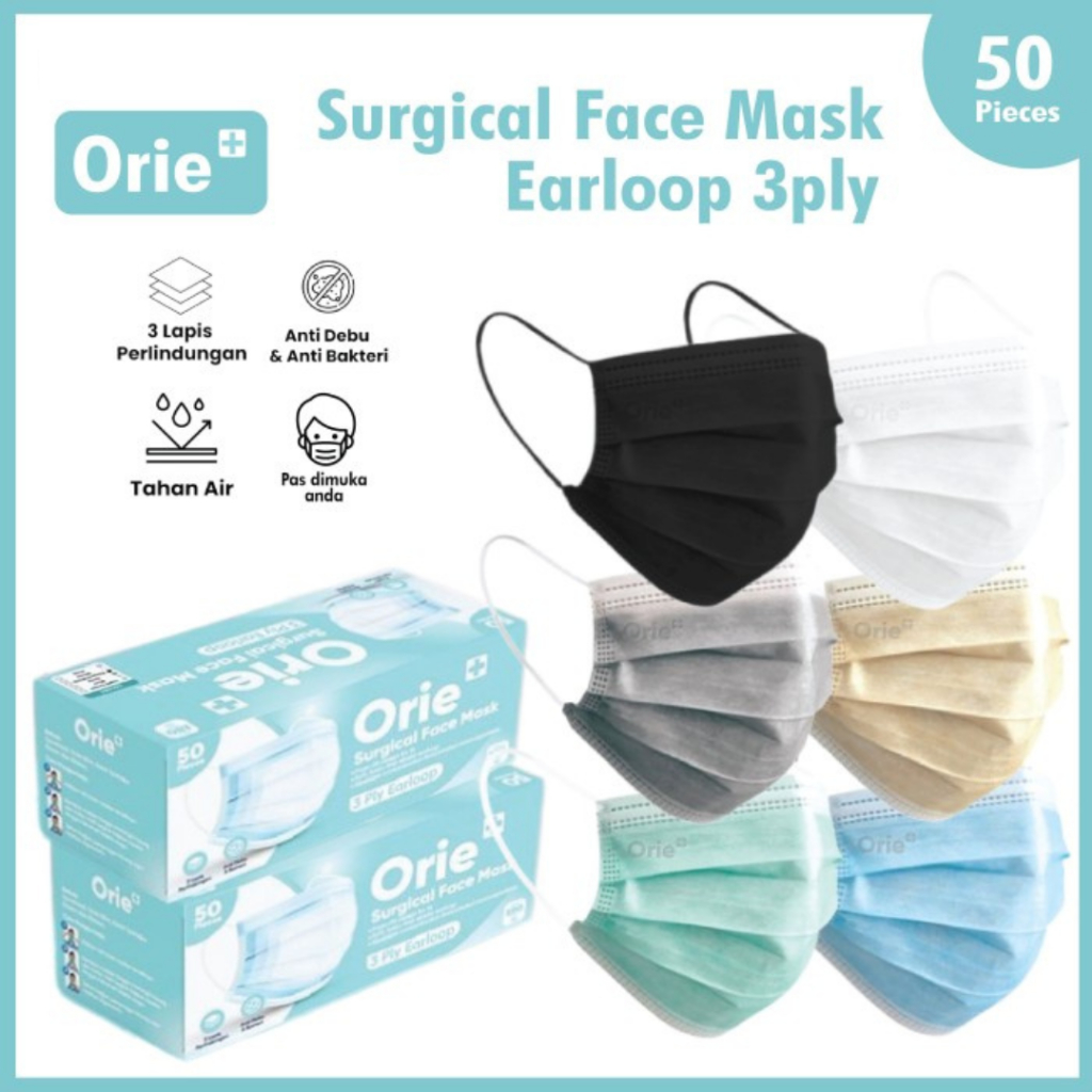 Jual Masker Earloop 3Ply Orie Masker Medis 3Ply 1Box Isi 50Pcs | Shopee ...
