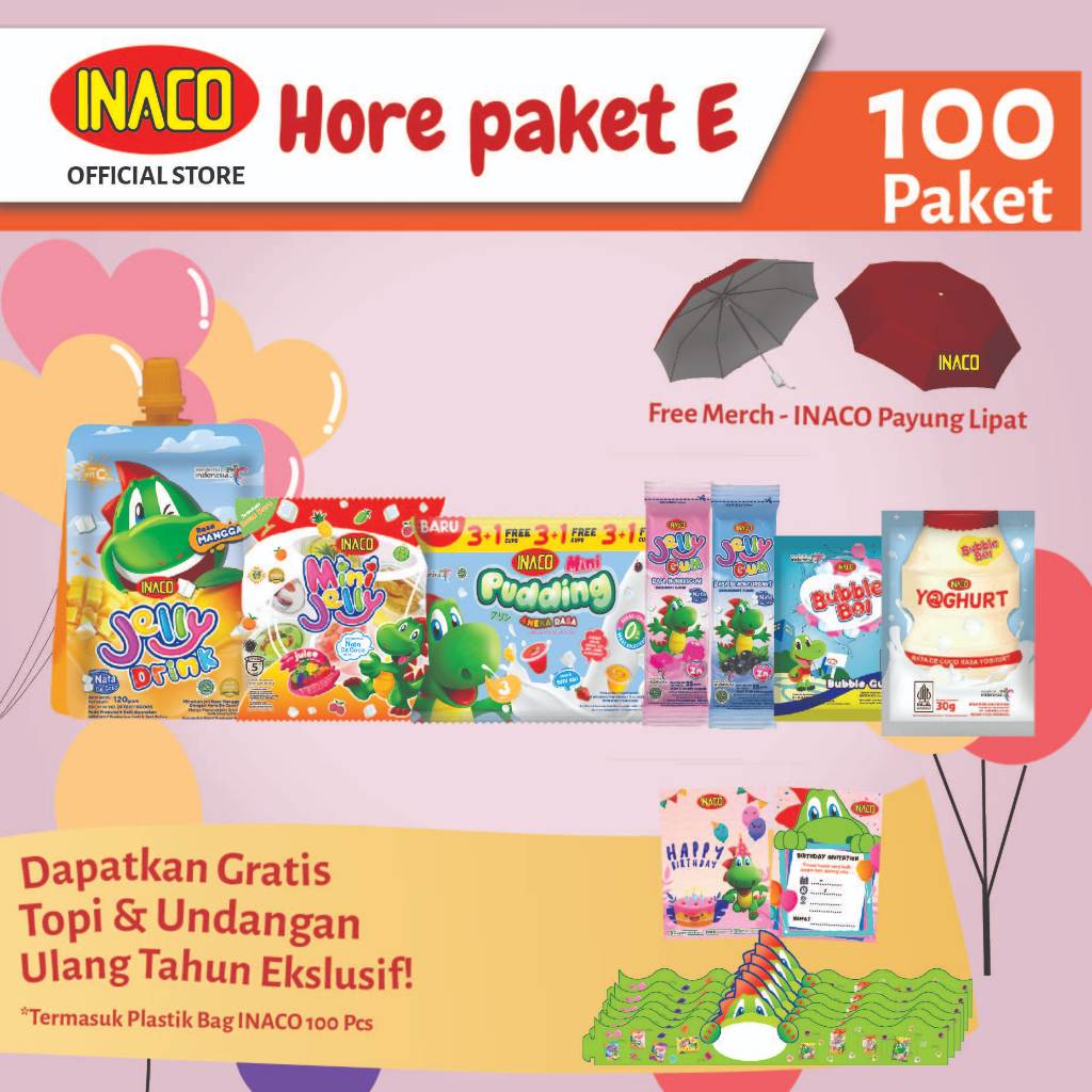 Jual INACO Paket Hore Ulang Tahun - Free Merch Payung INACO | Shopee ...