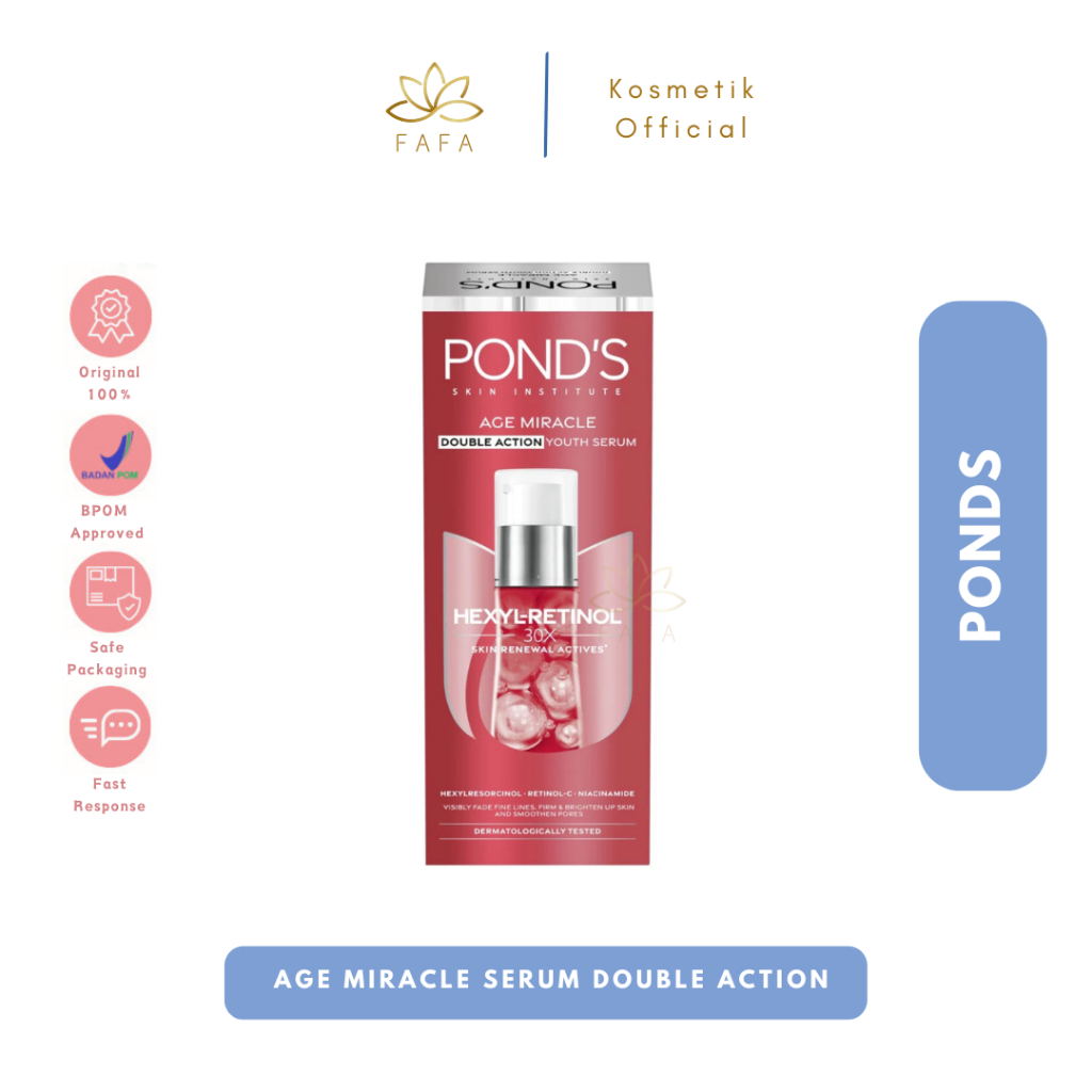 Jual PONDS Age Miracle Serum Wajah Anti Aging+Glowing - Double Action ...