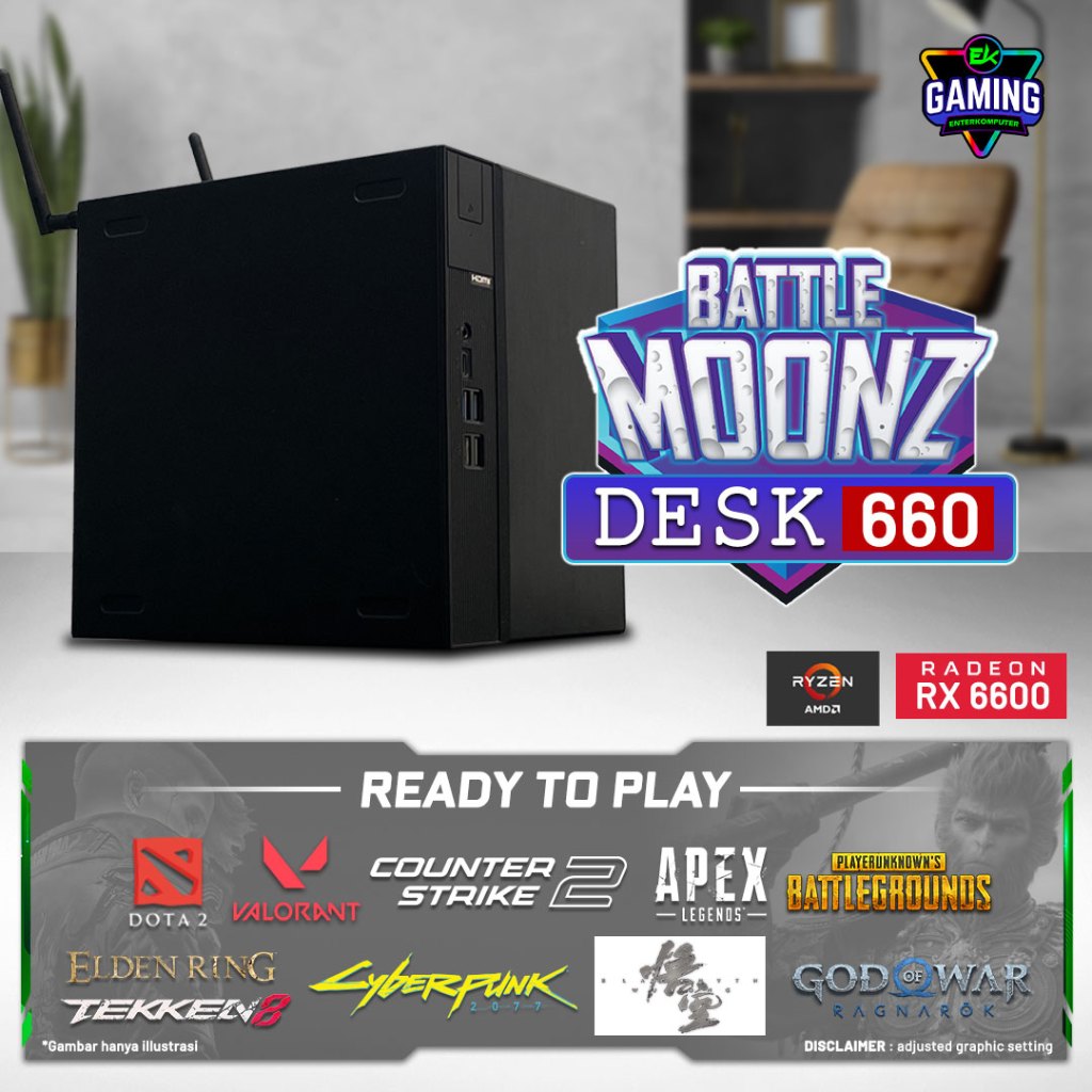 Jual PC Rakitan EK Theme - BattleMoonz Desk 660 - Ryzen 5 RX 6600 - Enter Komputer | Shopee ...