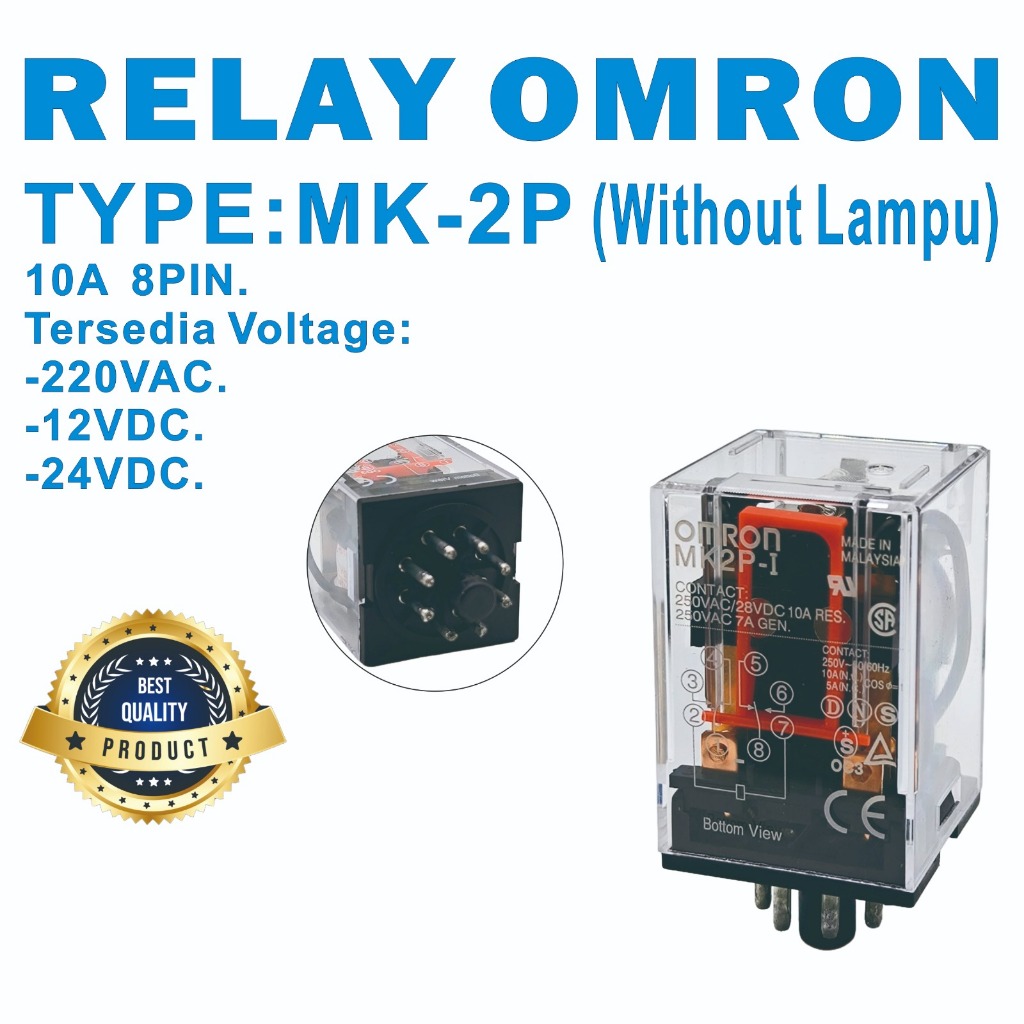Jual RELAY OMRON MK-2P 8 PIN (Without Lampu) | Shopee Indonesia