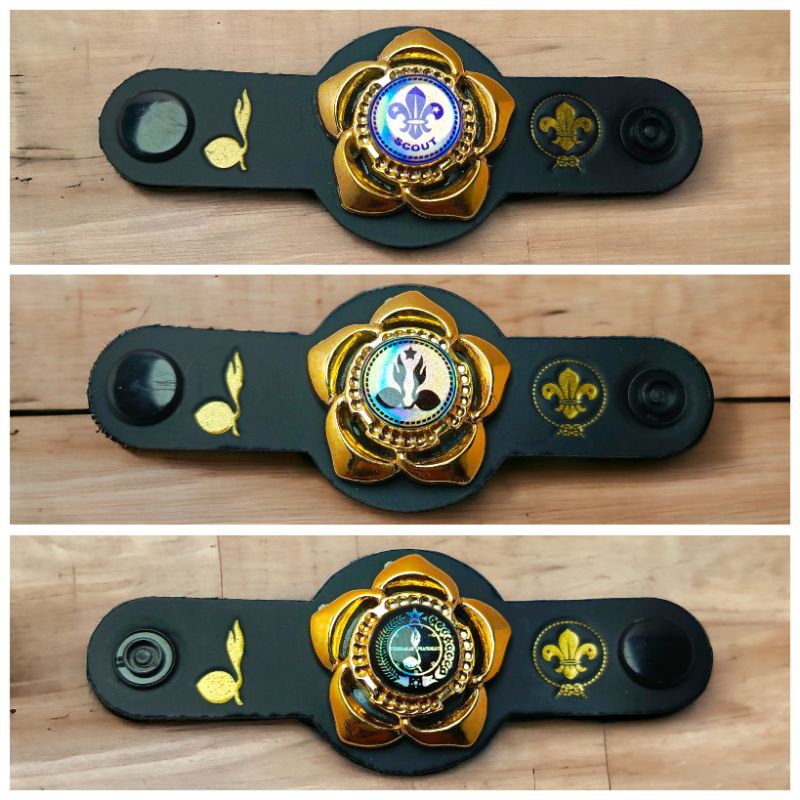 Jual Ring kacu pramuka umum terbaru hologram emas bunga, kombinasi ...