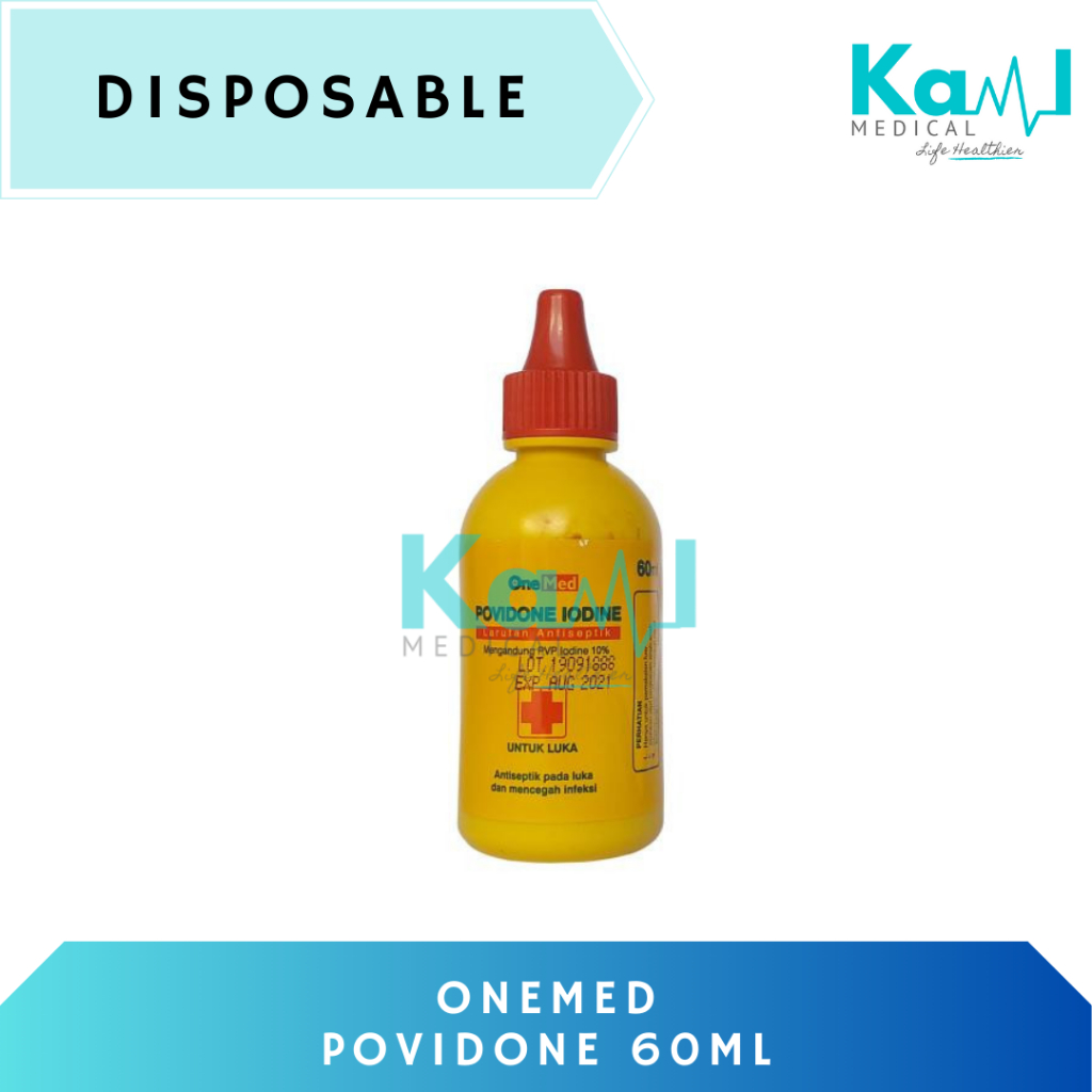 Jual Ecodine Onemed / Obat Merah Luka P3K, Larutan Antiseptik Povidone Iodine 60 ml | Shopee ...