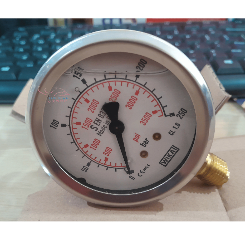Jual WIKA PRESSURE GAUGE 2 1/2" DRAT 1/4" 250 BAR 3500 PSI / MANOMETER ...