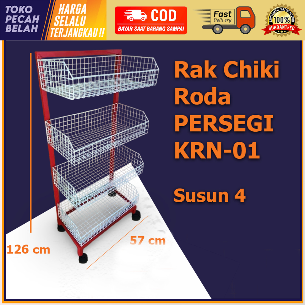 Jual Rak Ciki Besi/ Rak Serbaguna Mini Market / Rak Display Roda Susun ...
