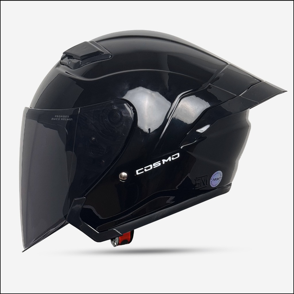 Jual Helm Half Face Dewasa MLA Cosmo Black Glosy Solid Helm Terbaru ...