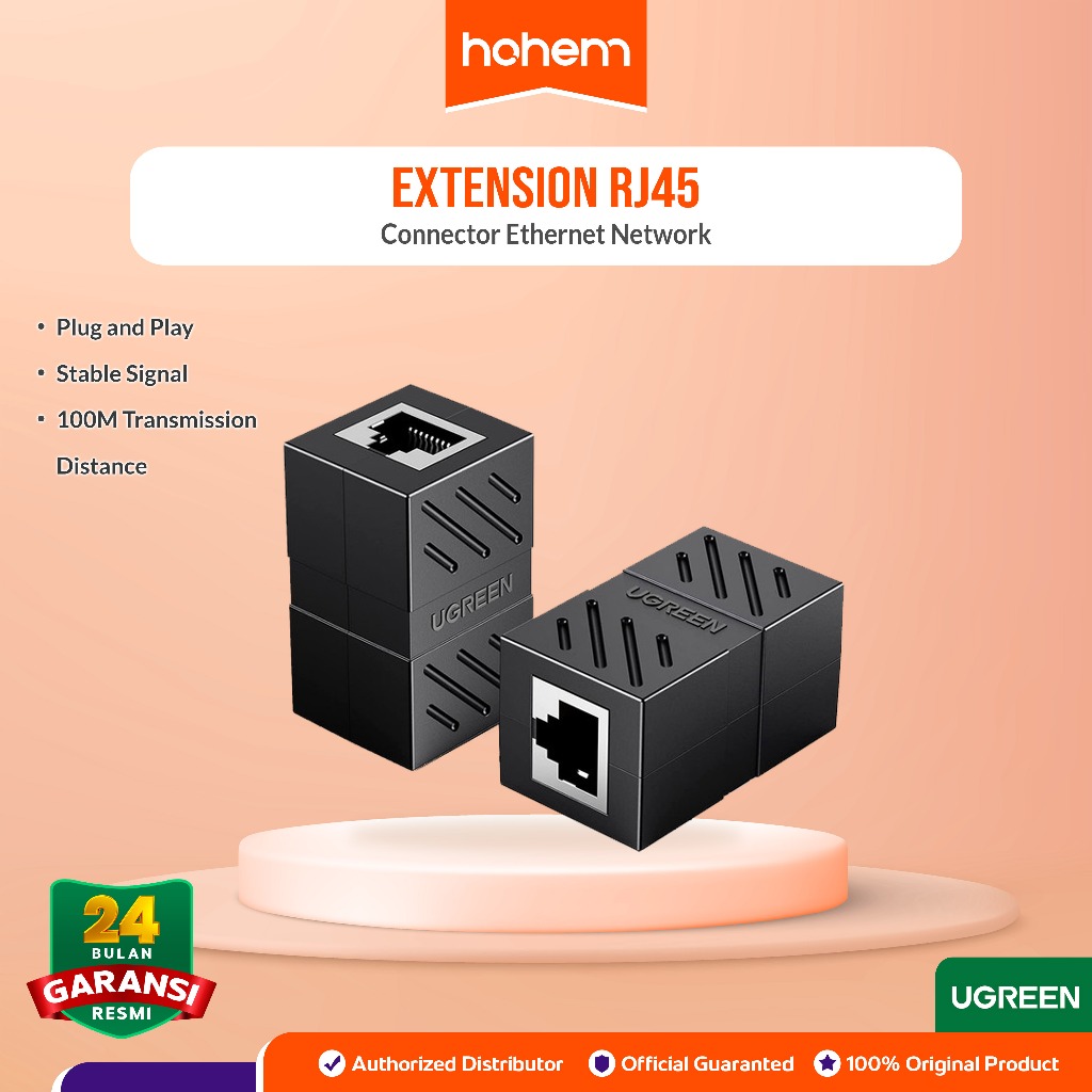 Jual UGREEN 20390 LAN Konektor Adapter RJ45 Connector Barrel UTP RJ45 ...