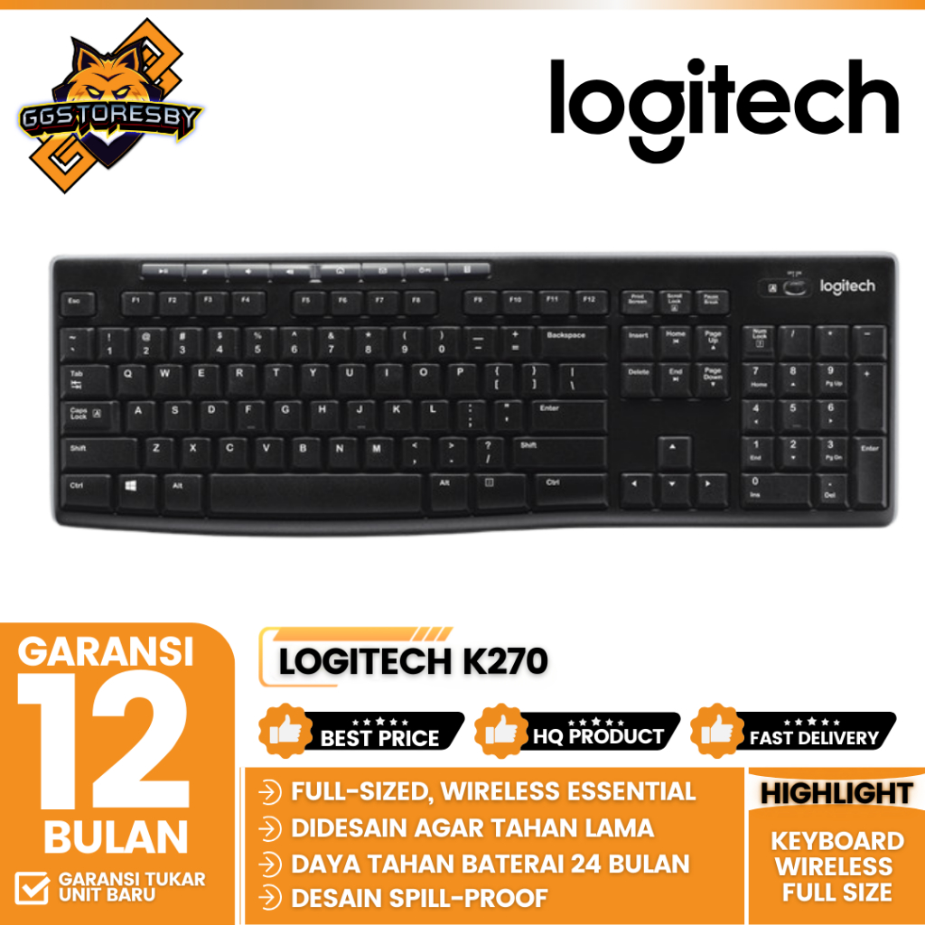 Jual Logitech K270 Keyboard Wireless Full Size | Shopee Indonesia