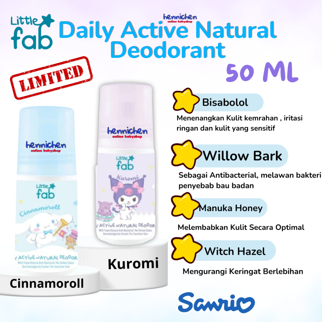 Jual Little Fab Kids - Daily Active Natural Deodorant | Limited Edition ...