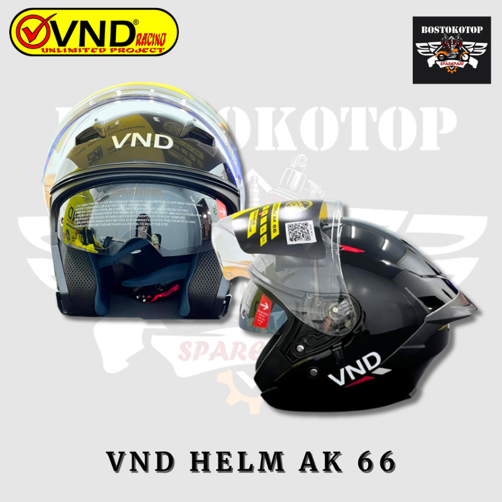 Jual VND Racing Helm Half Face Double Visor + Spoiler Tipe AK 66 Warna ...
