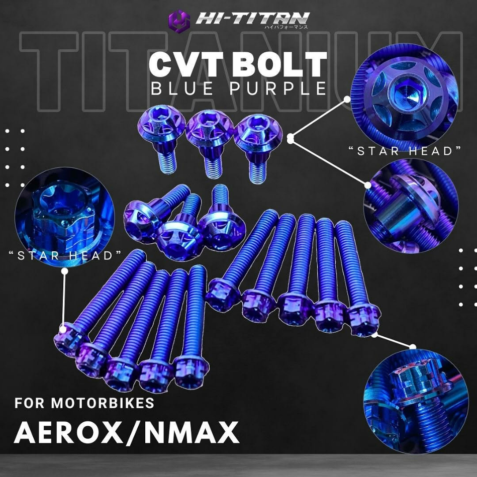 Jual HI-TITAN BAUT TITANIUM BLOCK BAK CVT MIO NMAX AEROX PCX 150 PCX ...
