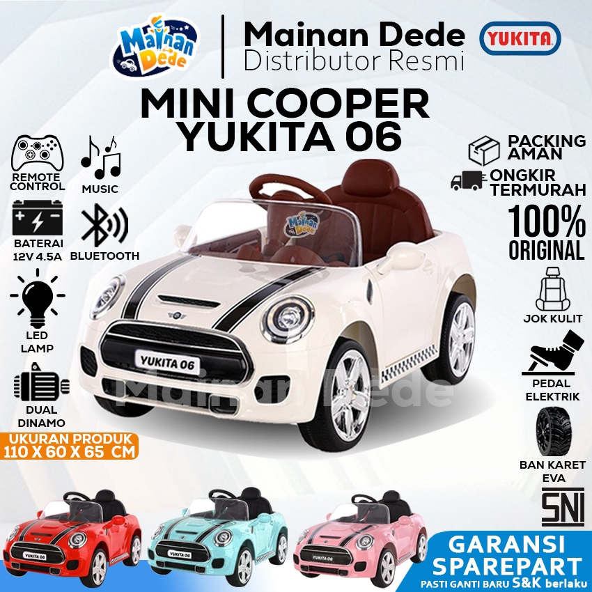Jual Mainan Mobil Aki Anak Mini Cooper KYZ 06 DLS 06 Ban Karet Jok ...