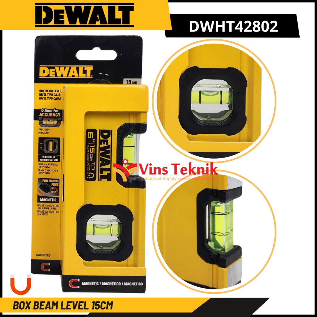 Jual Waterpass Horizontal Mini Level Magnetic 6 Inch 150mm DEWALT ...