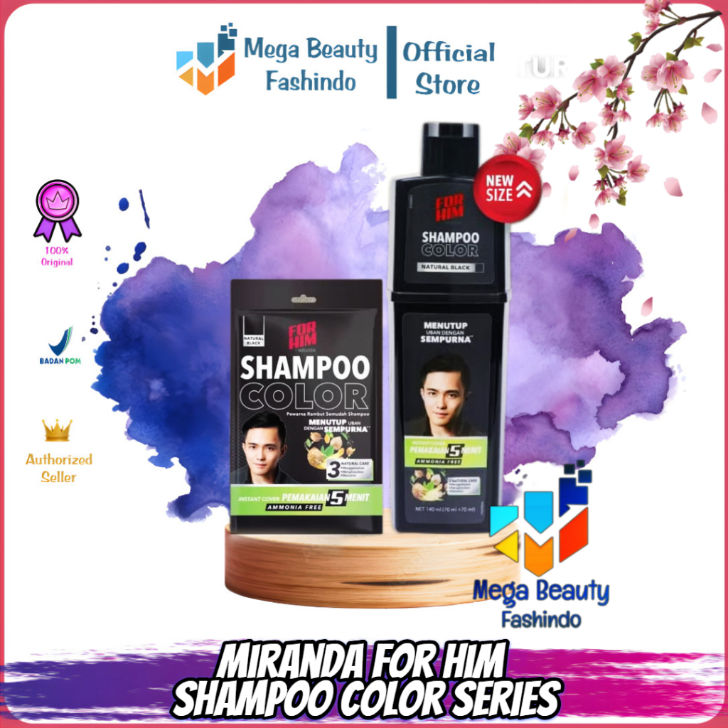 Jual Miranda For Him Shampoo Color Natural Black | Dark Brown / For Him ...
