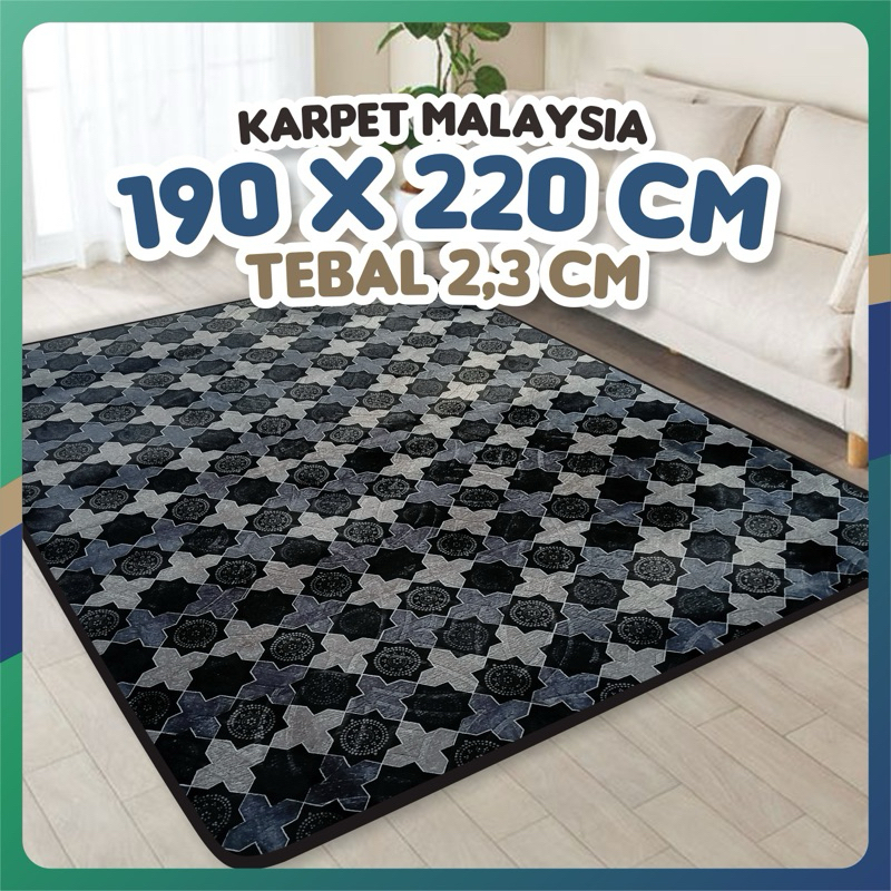 Jual [2,3CM] Karpet Malaysia Jumbo 220x190 Tebal 2,3cm Premium Antislip ...