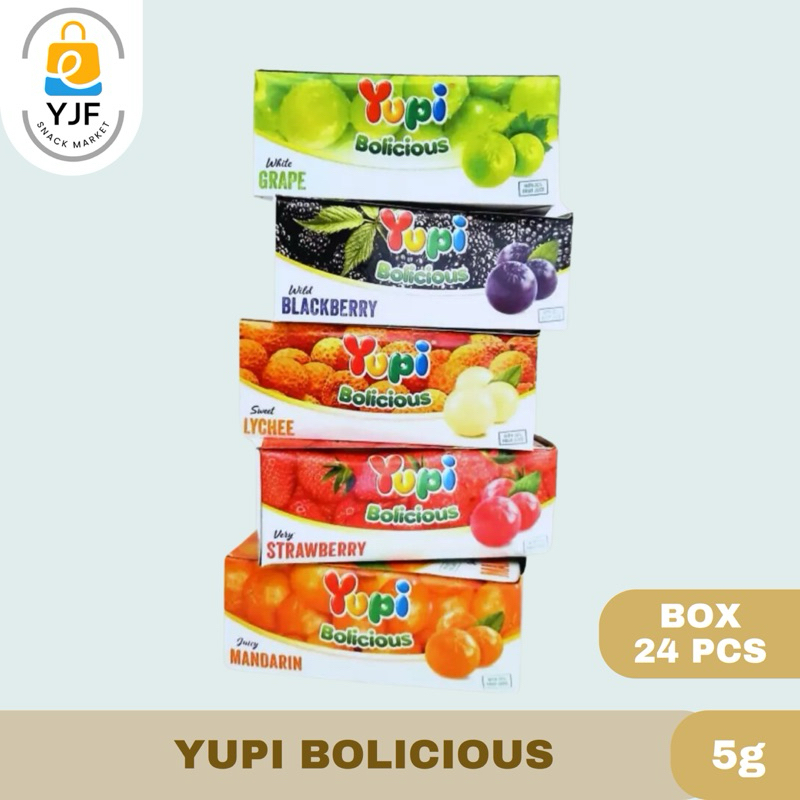 Jual Yupi Bolicious BOX / Permen Yupi Jelly Rasa Buah Yupi Strawberry / Blackberry / Leci ...