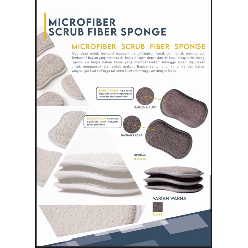 Jual microfiber scrub fiber sponge 16x 10 cm | Shopee Indonesia