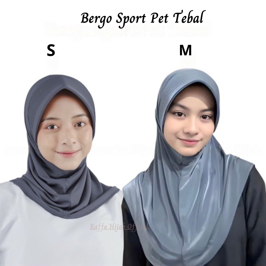 Jual HIJAB SPORTY / HIJAB INSTAN / HIJAB OLAH RAGA / HIJAB PET TEBAL S M L | Shopee Indonesia