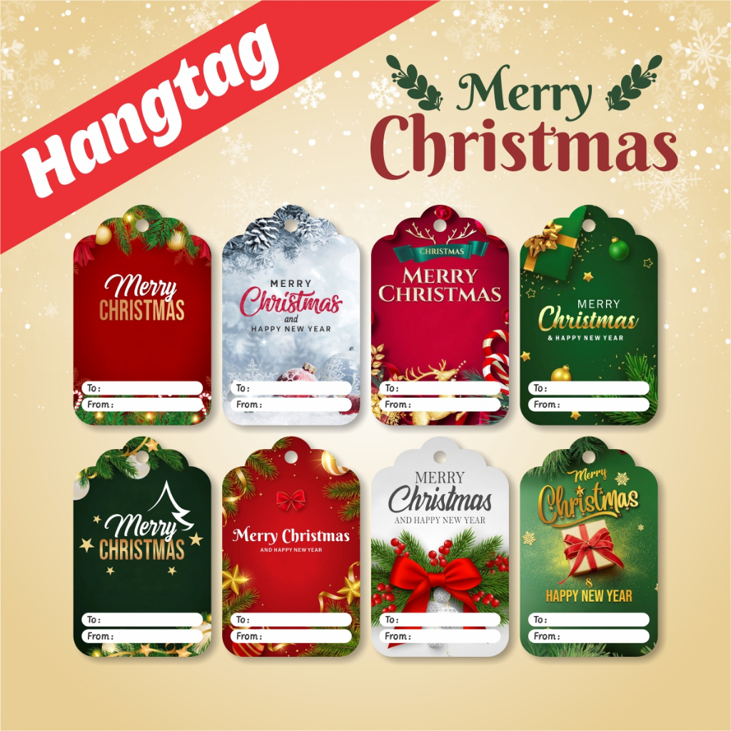 Jual 8.8 COD Hangtag Natal Isi 25pcs Kartu Ucapan Merry Christmas Gift ...