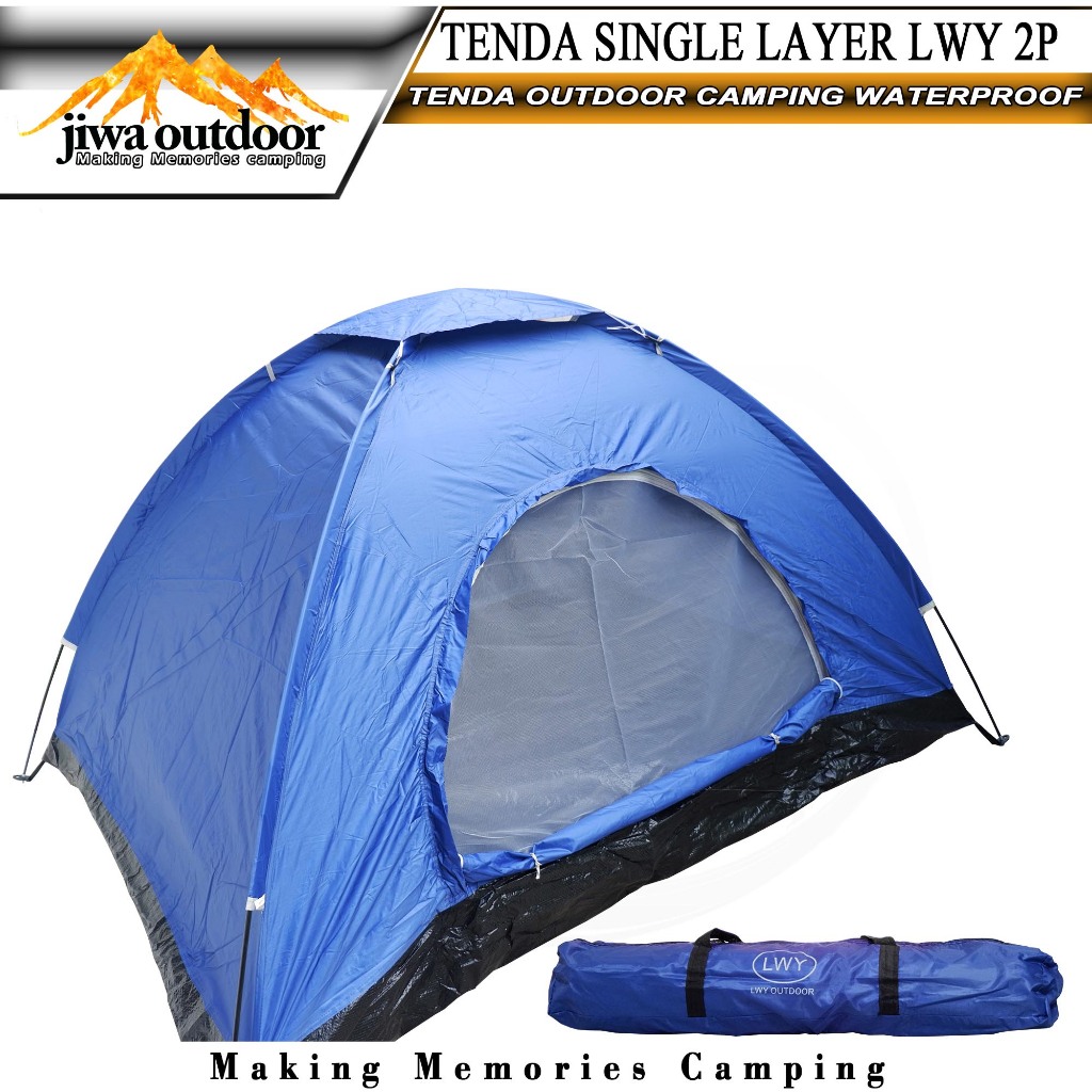 Jual tenda single layer dome kap 2-3 tenda outdoor camping waterproof ...