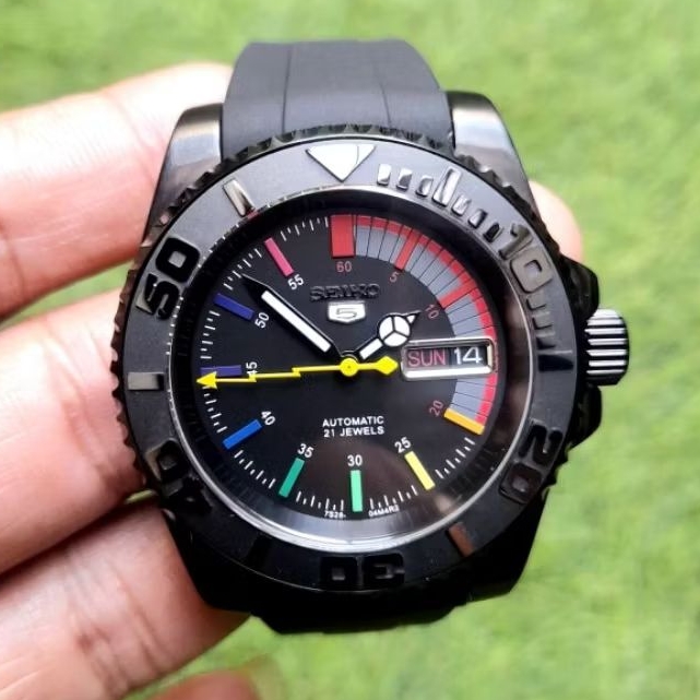 Jual seiko MOD rally dial 40mm BLACK PVD CASE nh36 movement | Shopee Indonesia