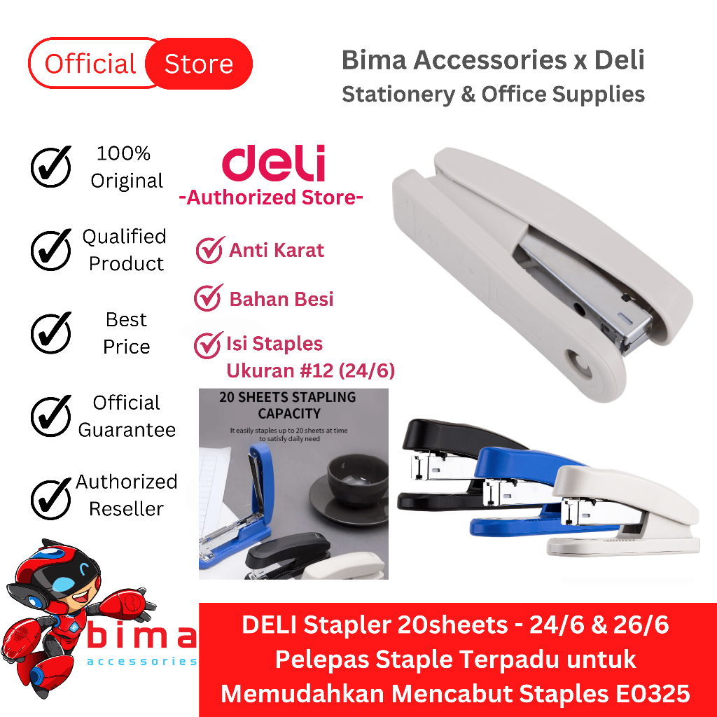 Jual DELI Staples Stapler HD 50 Max Besi Besar Anti Karat E0325 ...