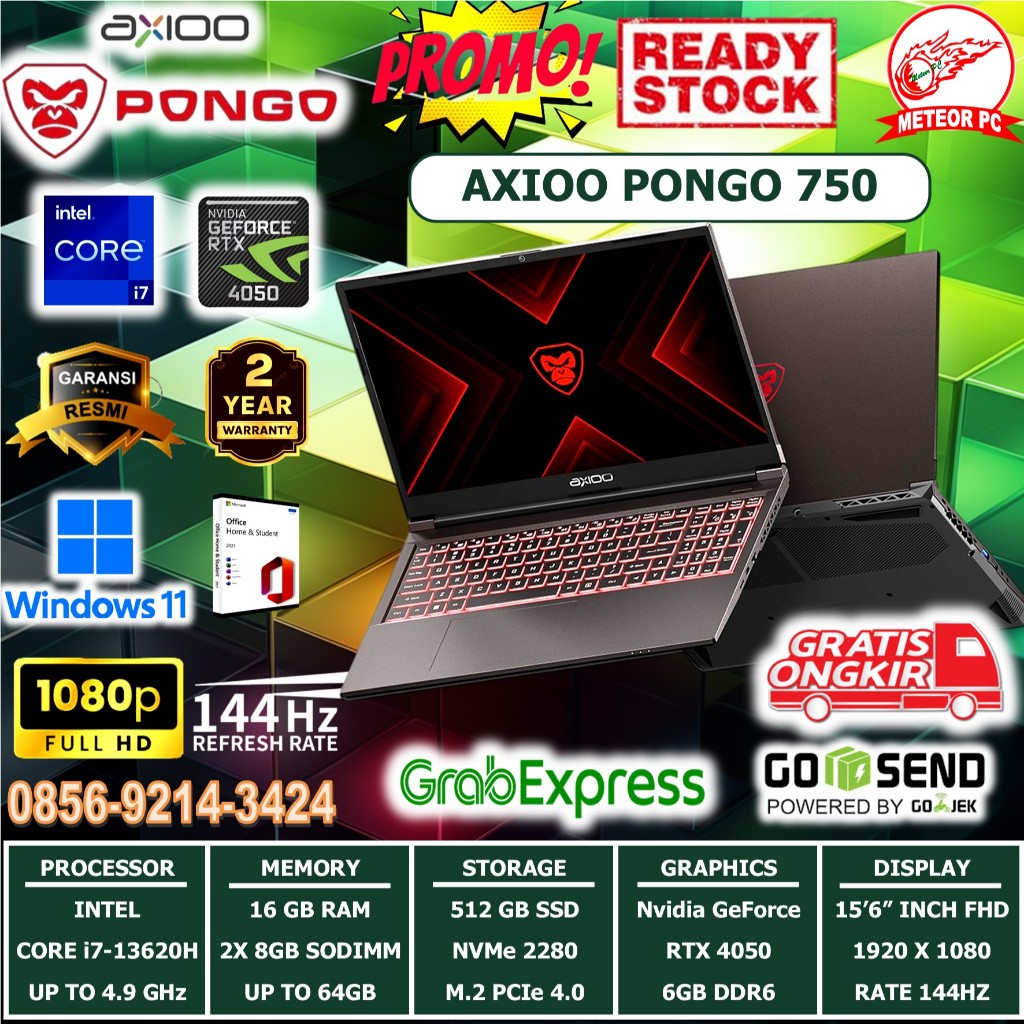 Jual LAPTOP AXIOO PONGO 750 | i7 13620H 16GB 512GB RTX 4050 6GB WINDOWS ...