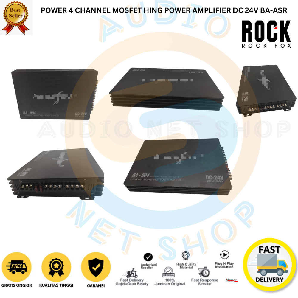 Jual POWER 4 CHANNEL MOSFET HING POWER AMPLIFIER DC 24V BA-ASR | Shopee Indonesia