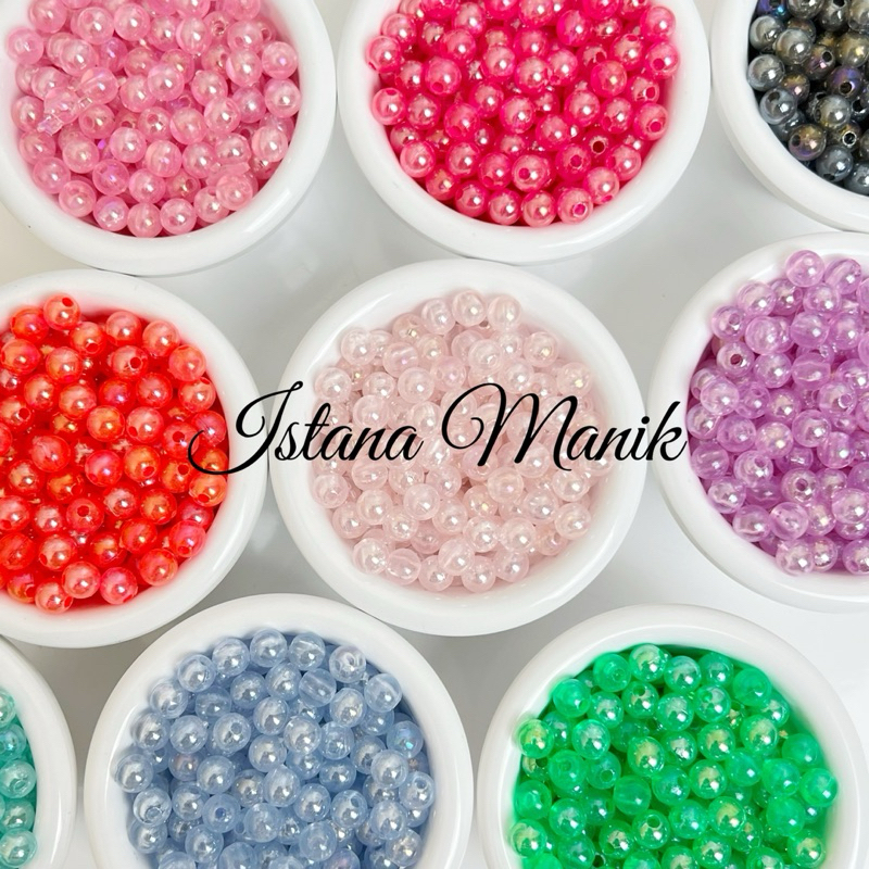 Jual Manik Mote Bulat Shimmer 6/8mm Round Beads Glossy (15gr) | Shopee ...