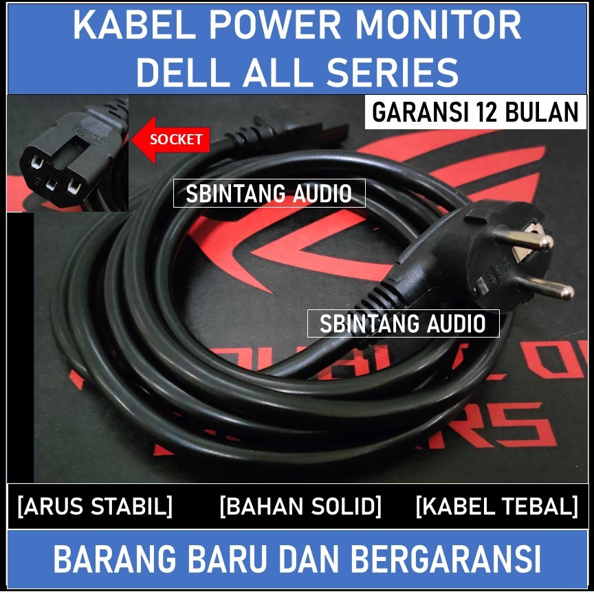 Jual Kabel power Monitor Dell Monitor LED Dell Premium | Shopee Indonesia