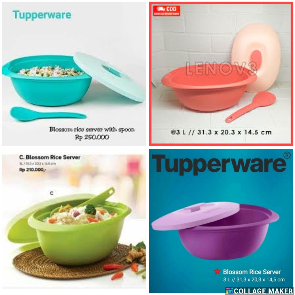 Jual blossom rice server 3 L tupperware bakul nasi tempat nasi | Shopee ...