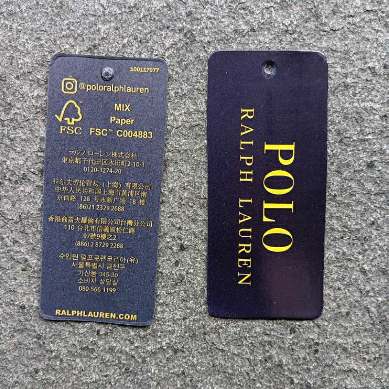 Jual hang tag polo Ralph Lauren (4pcs) ex Garment | Shopee Indonesia